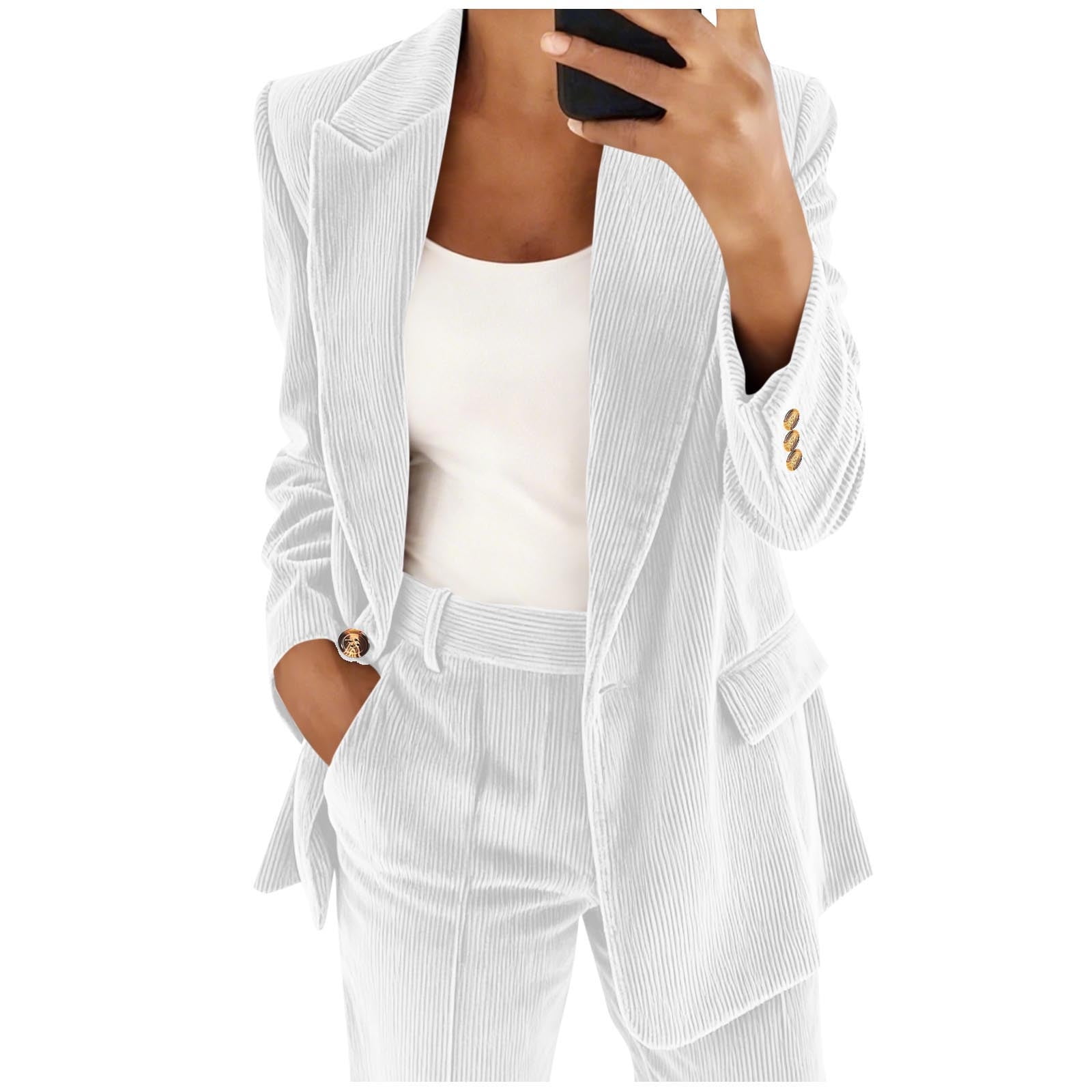 Click here for Floleo Women Casual Corduroy Button Front Long Sle... prices