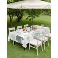 60x84 Tablecloth Rectangle, Sage Green Coastal Outdoor Tablecloth with ...