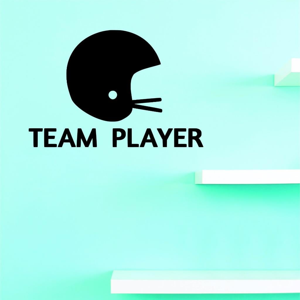 Custom Decals Team Player Wall Art Size: 12 X 12 Inches Color: Black ...