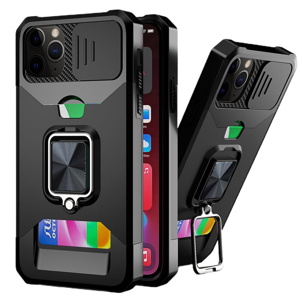 Heavy Duty Phone Case with Kickstand Magnetic Mount Slide Camera Cover ...