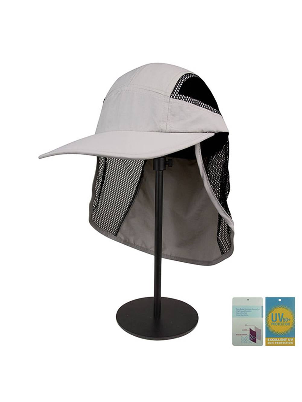 Juniper Outdoor UV Cap with Mesh Flap and Sides - Light Grey | Walmart ...