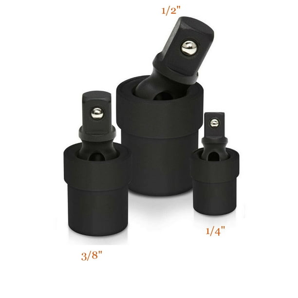 3Pcs/Set Universal 1/2in 3/8in 1/4in Drive Swivel Joint Air Impact ...