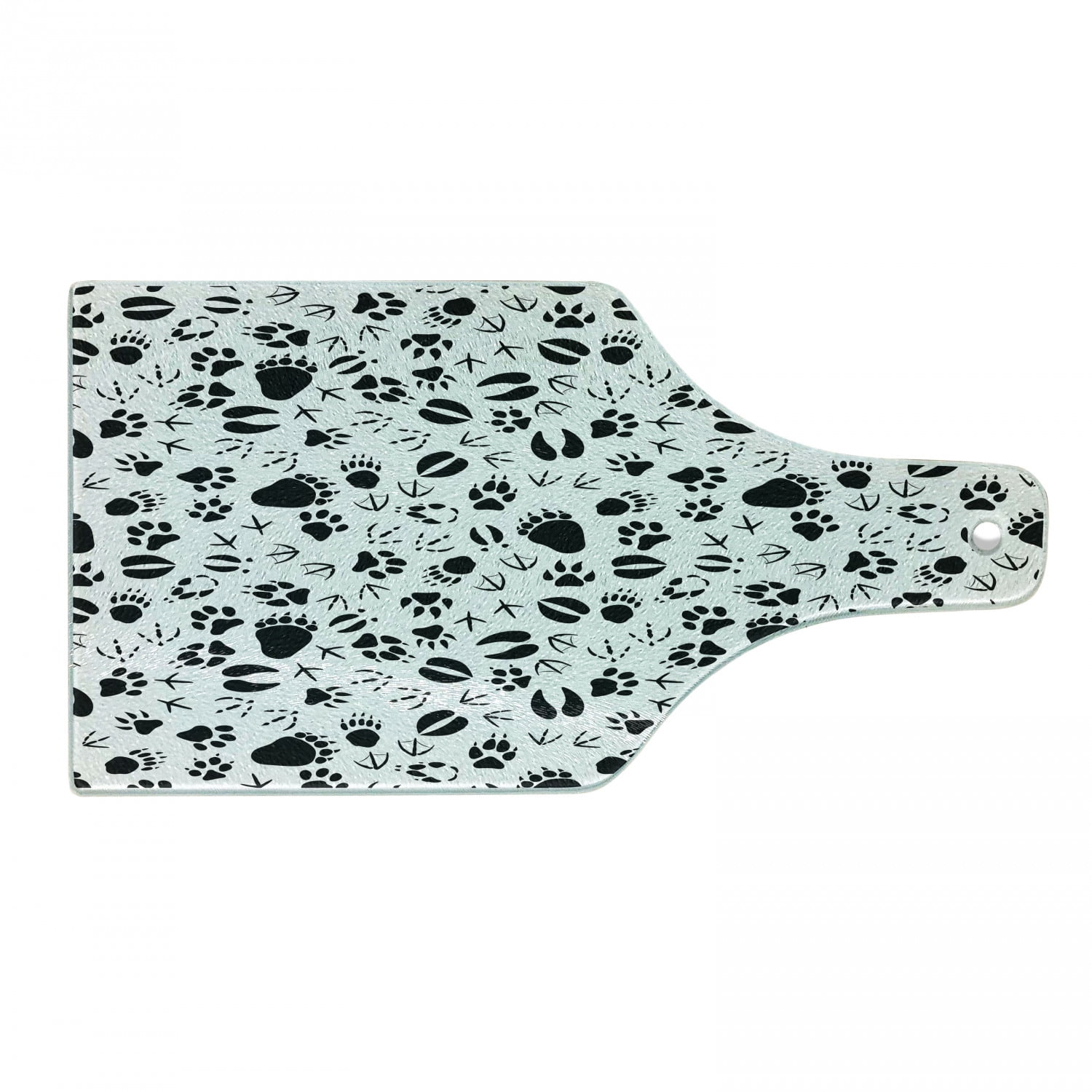 Wildlife Cutting Board, Pattern of Black Tracks Paws Webbed Bird Mammal ...
