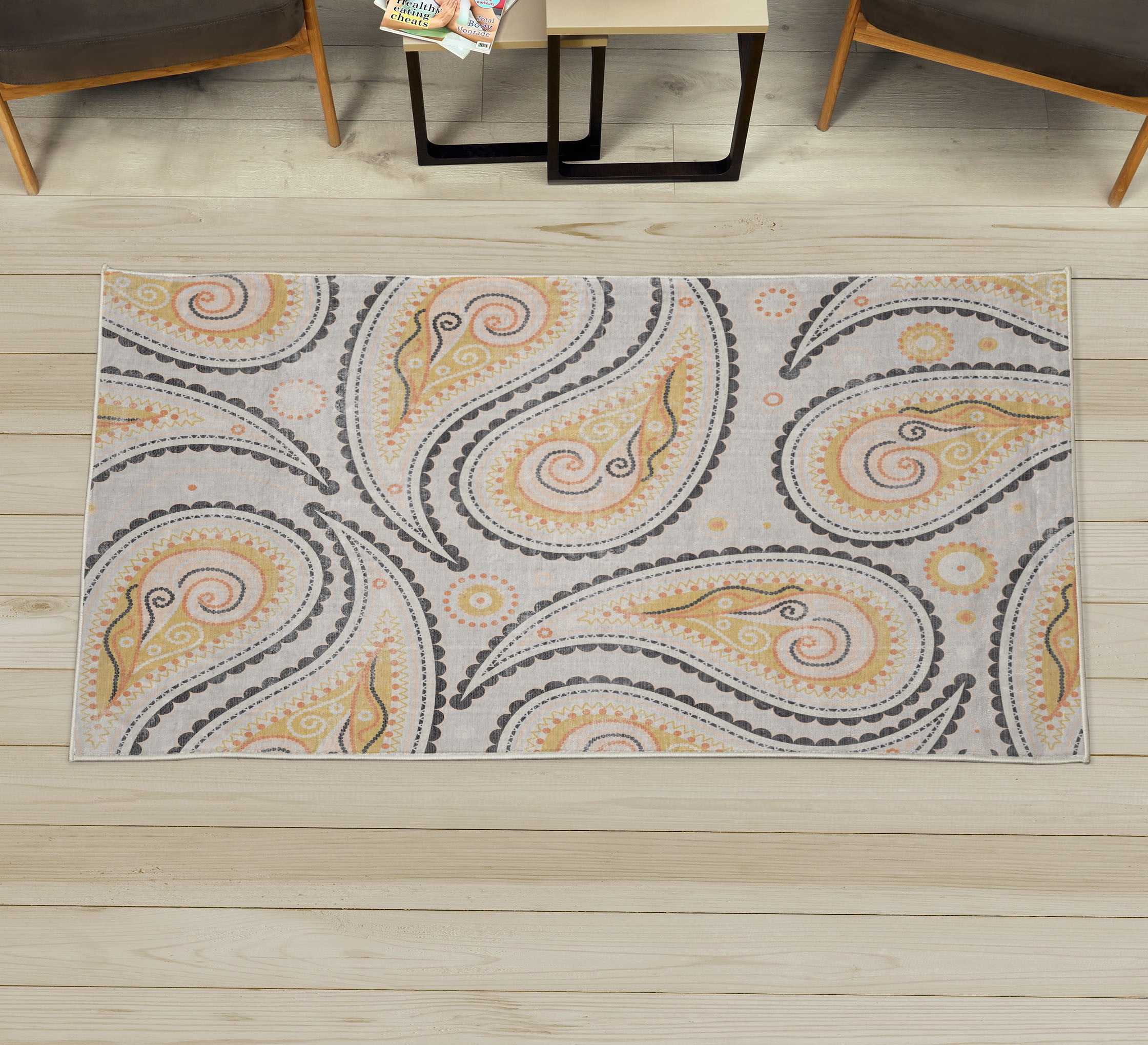 Paisley Decorative Rug, Continuous Fig Like Motifs Pattern Mandala ...