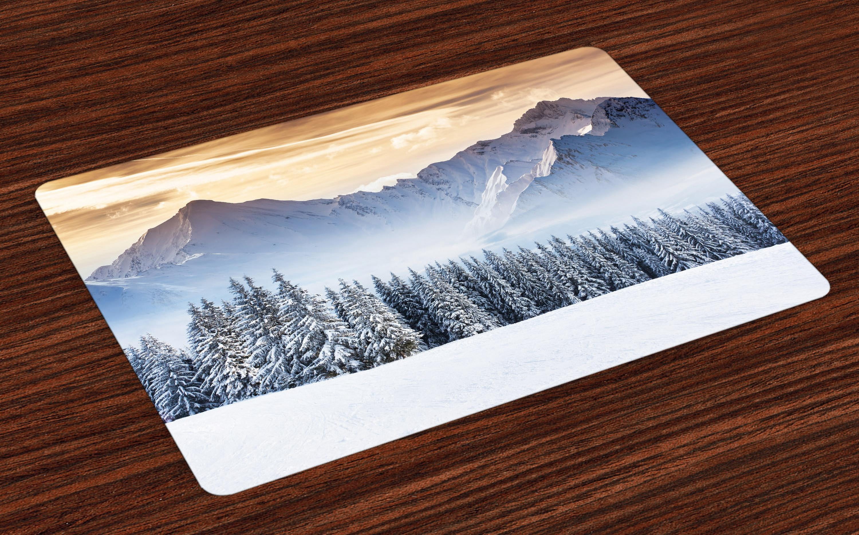 Winter Placemats Set of 4 Fantastic Landscape Photography Snowy ...