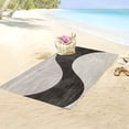 1 oversized black, white, gray, beige S-shaped diagonal striped beach ...