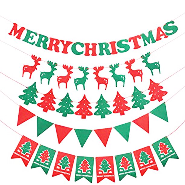 BE-TOOL Merry Christmas Banner Flag Hanging Party Banner Decoration for ...