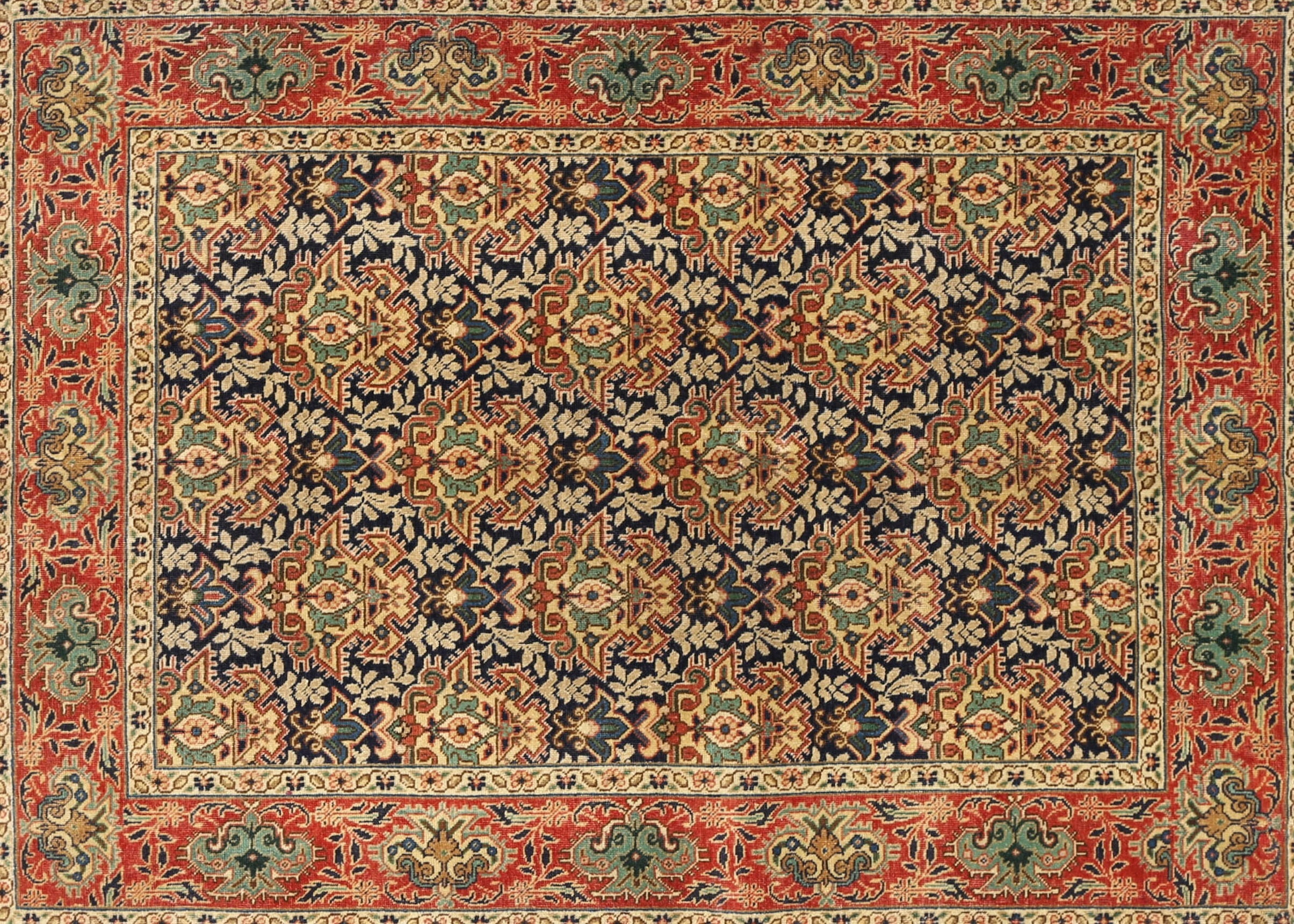 Ahgly Company Indoor Rectangle Traditional Saffron Red Persian Area ...