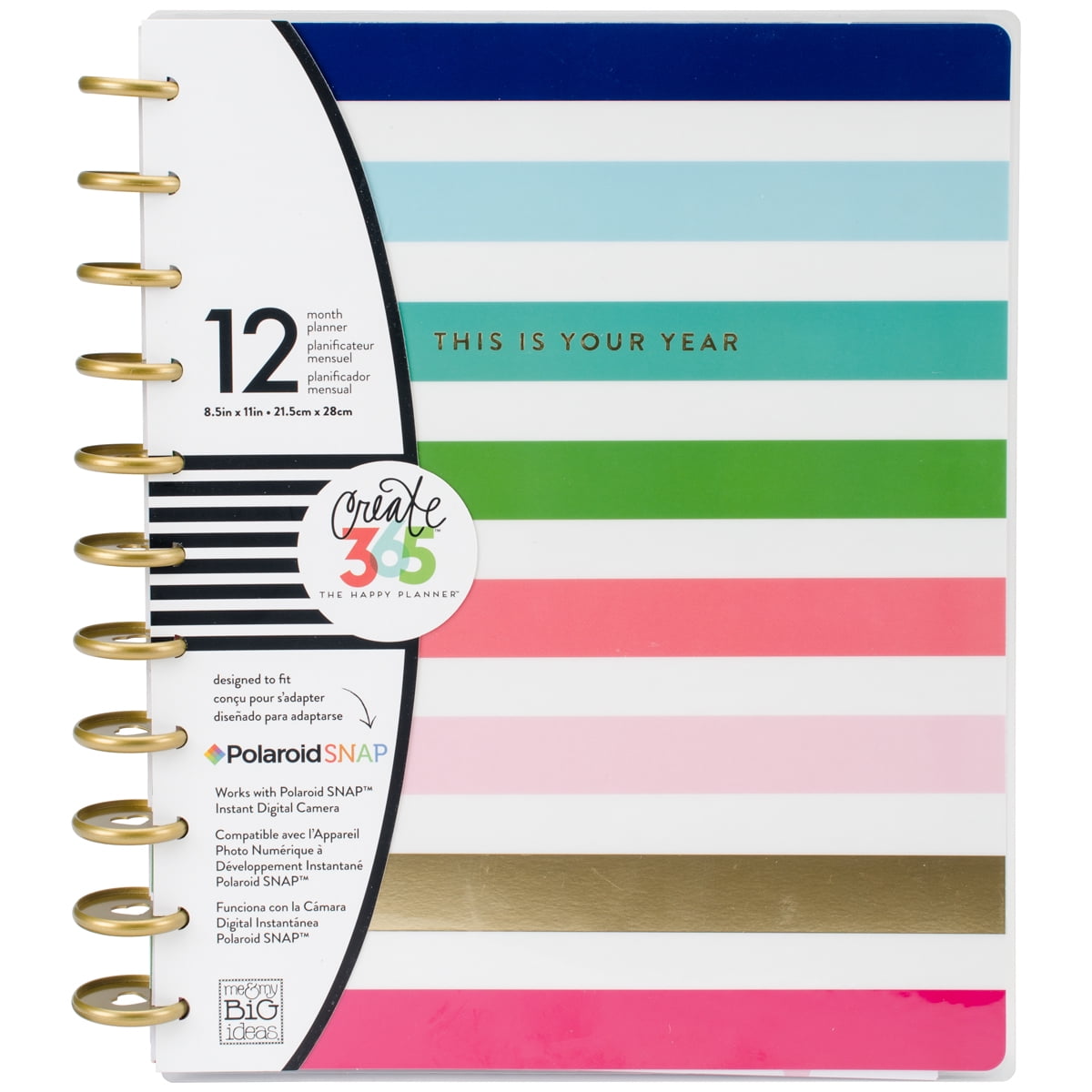 Create 365 12 - Month Undated Planner 9.25" x 11.5" - Multi Bright ...