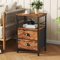 Night Stand Set of 2, Nightstand with 2 Fabric Drawers, Bed Side Table ...