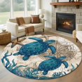 6ft Round Rug Nautical Coastal Area Rugs for Living Room Bedroom ...