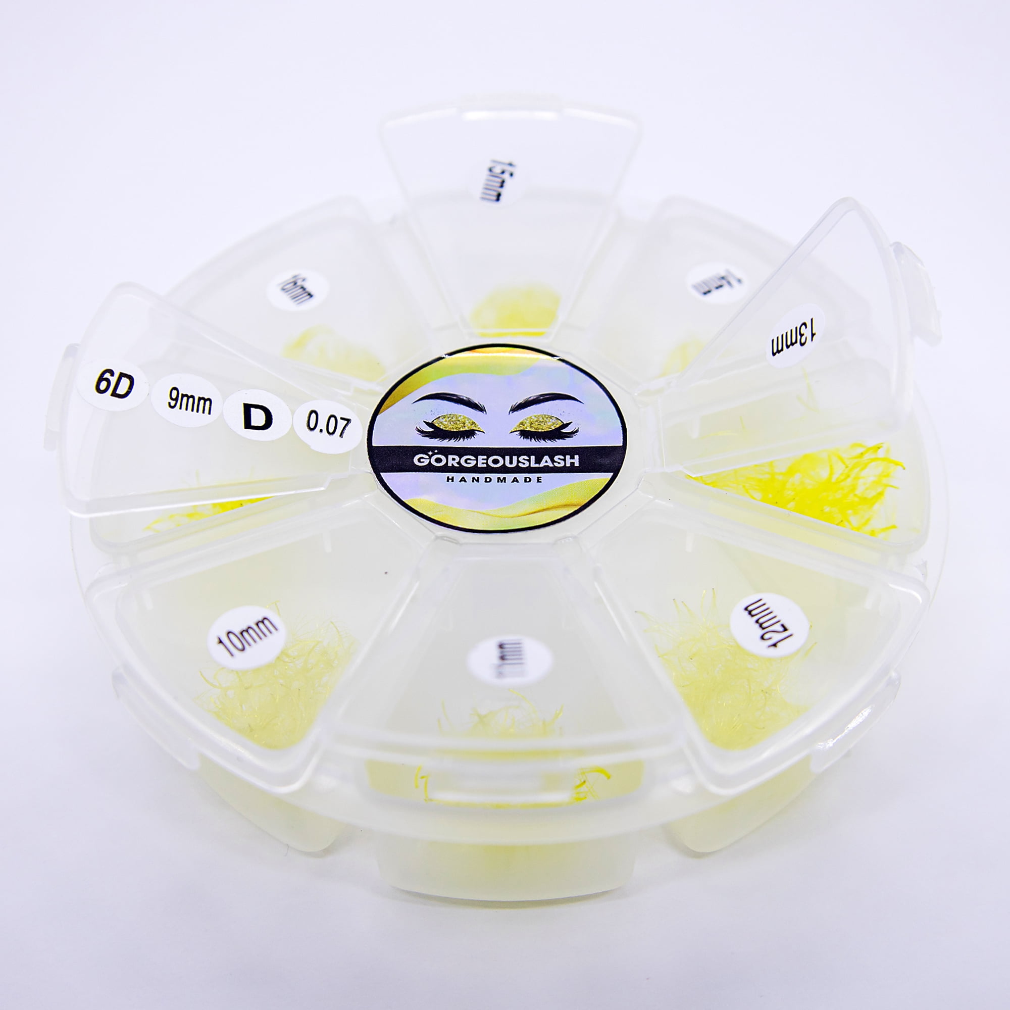 6D Yellow Color Lashes, 1000 Premade Volume Fans, Eyelash Extensions. Handmade! D Curl - 09 to ...