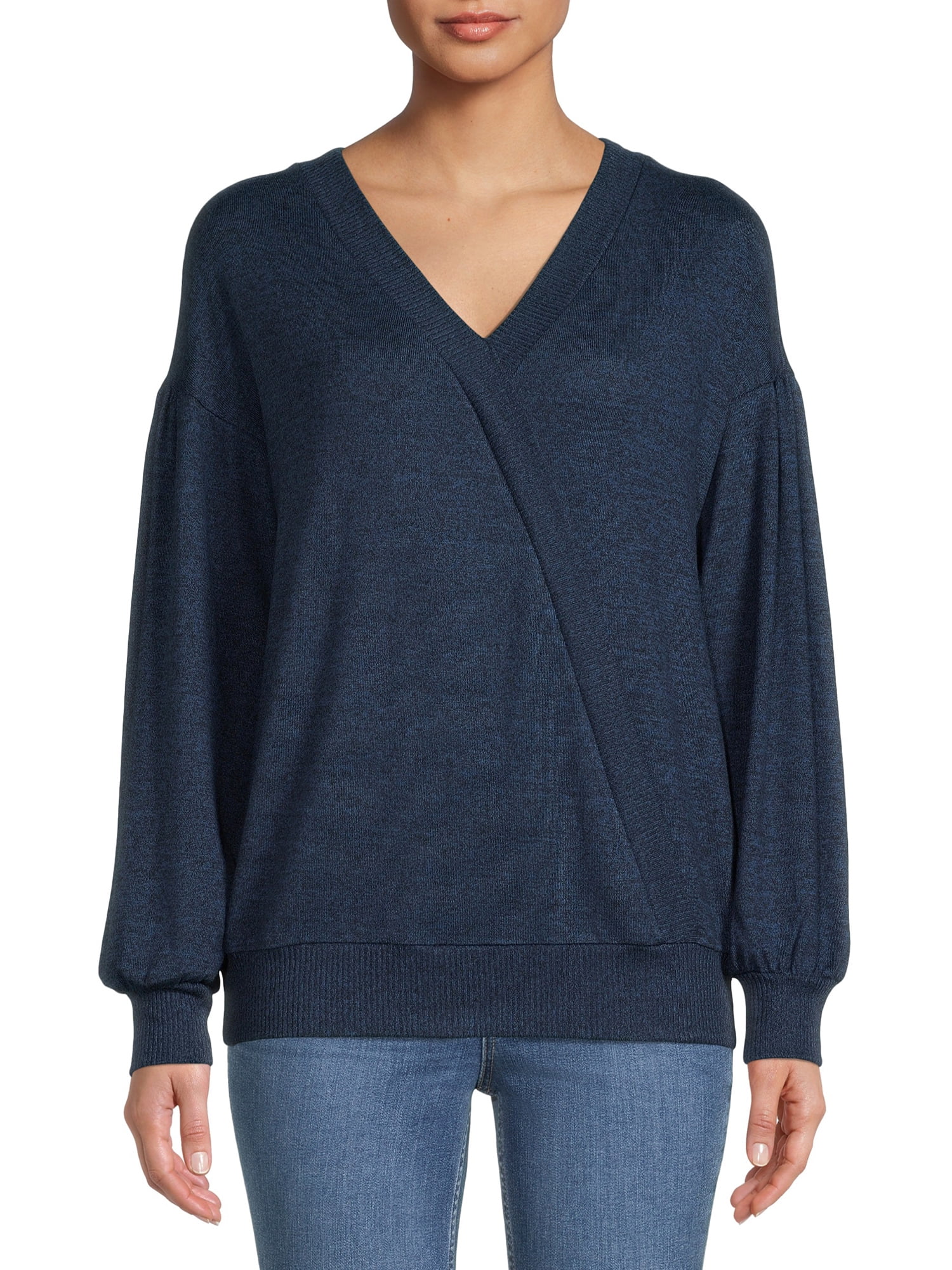 Time and Tru Women's Hacci Wrap Top - Walmart.com