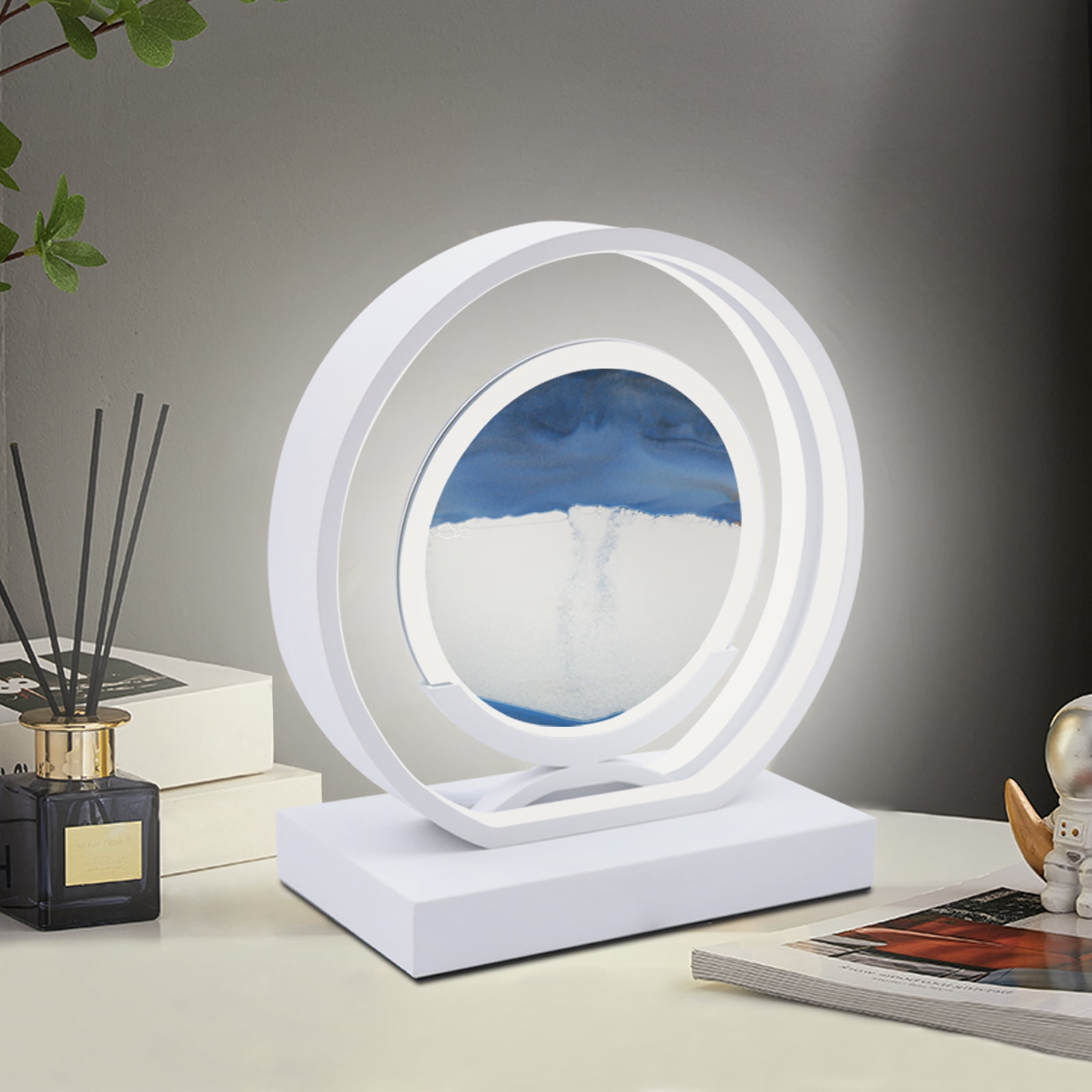 Miumaeov 3D Flowing Sand Painting Art Light Round Moving Sand Lamp ...