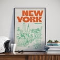 Affixzi New York United States Illustration Print, Retro City Sketch ...
