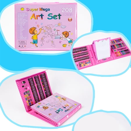 Soucolor 208-pack Drawing Art Set Kits With Trifold Easel, A4 Drawing ...