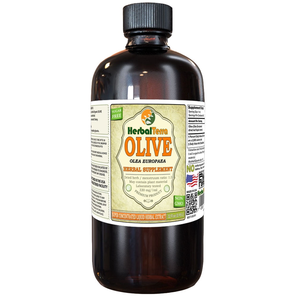 Olive (Olea Europaea) Tincture, Organic Dried Leaves Liquid Extract ...
