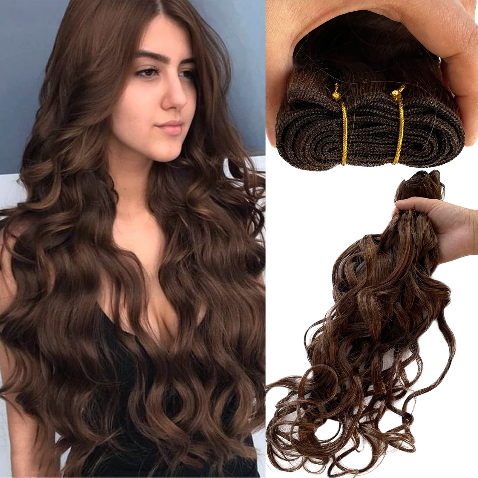Extensiones de pelo para coser Benafee, sueltas y rizadas, 100 g, 50 cm ...