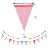60 Flags Imitated Burlap Pennant Banner Multicolor Fabric Triangle Flag ...