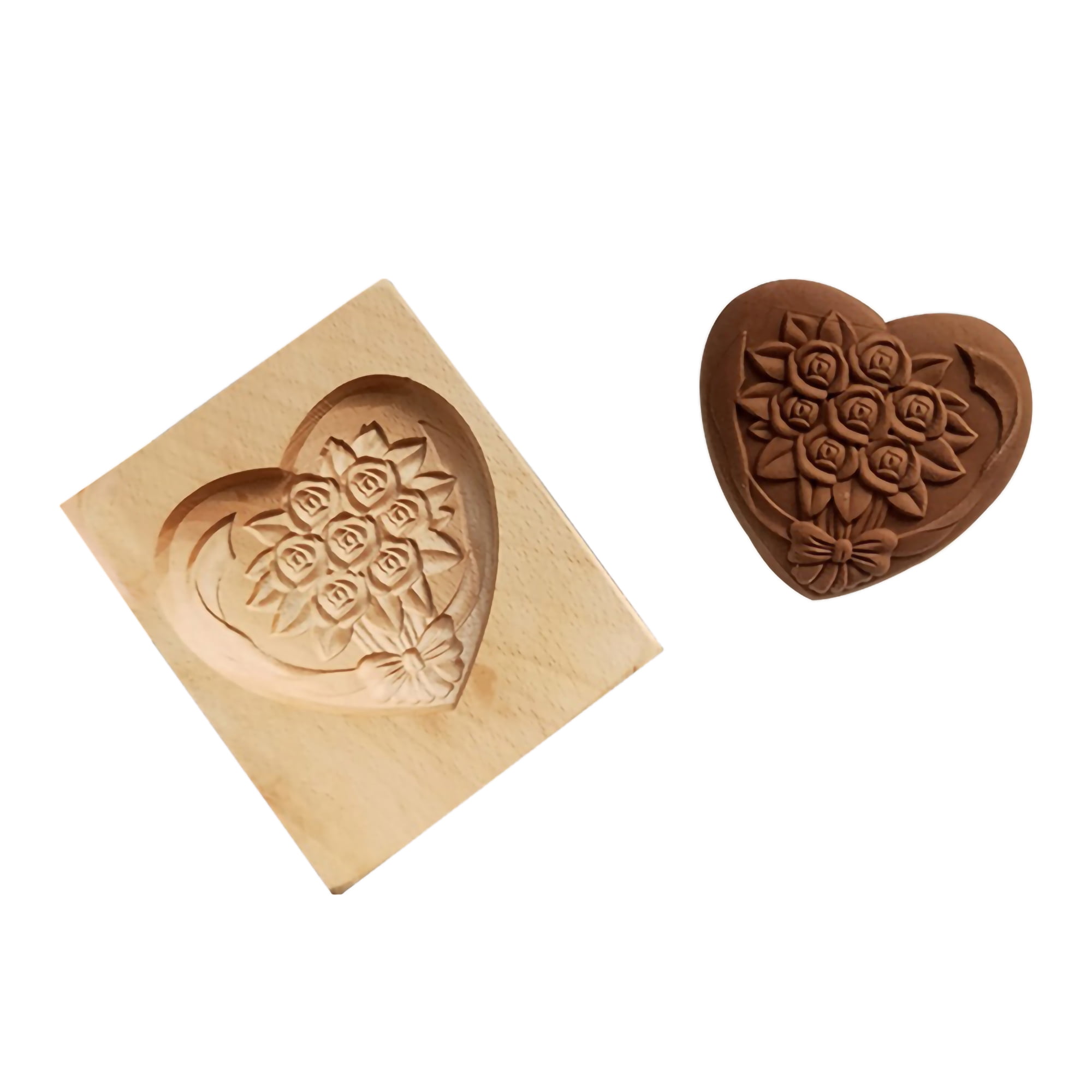 TOPGOD Cookie Cutter Embossing Mold Funny Wooden Cookie Molds for ...
