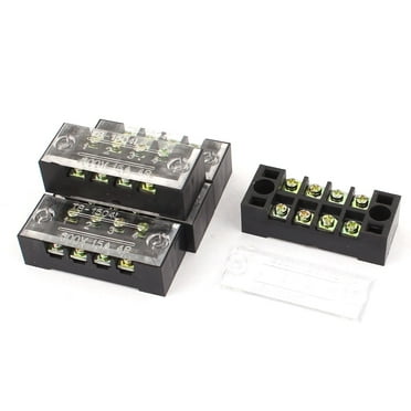 Uxcell Terminal Block 600V 36A Dual Row 5 Positions Screw Terminal Electric Barrier Strip 3 Pack ...