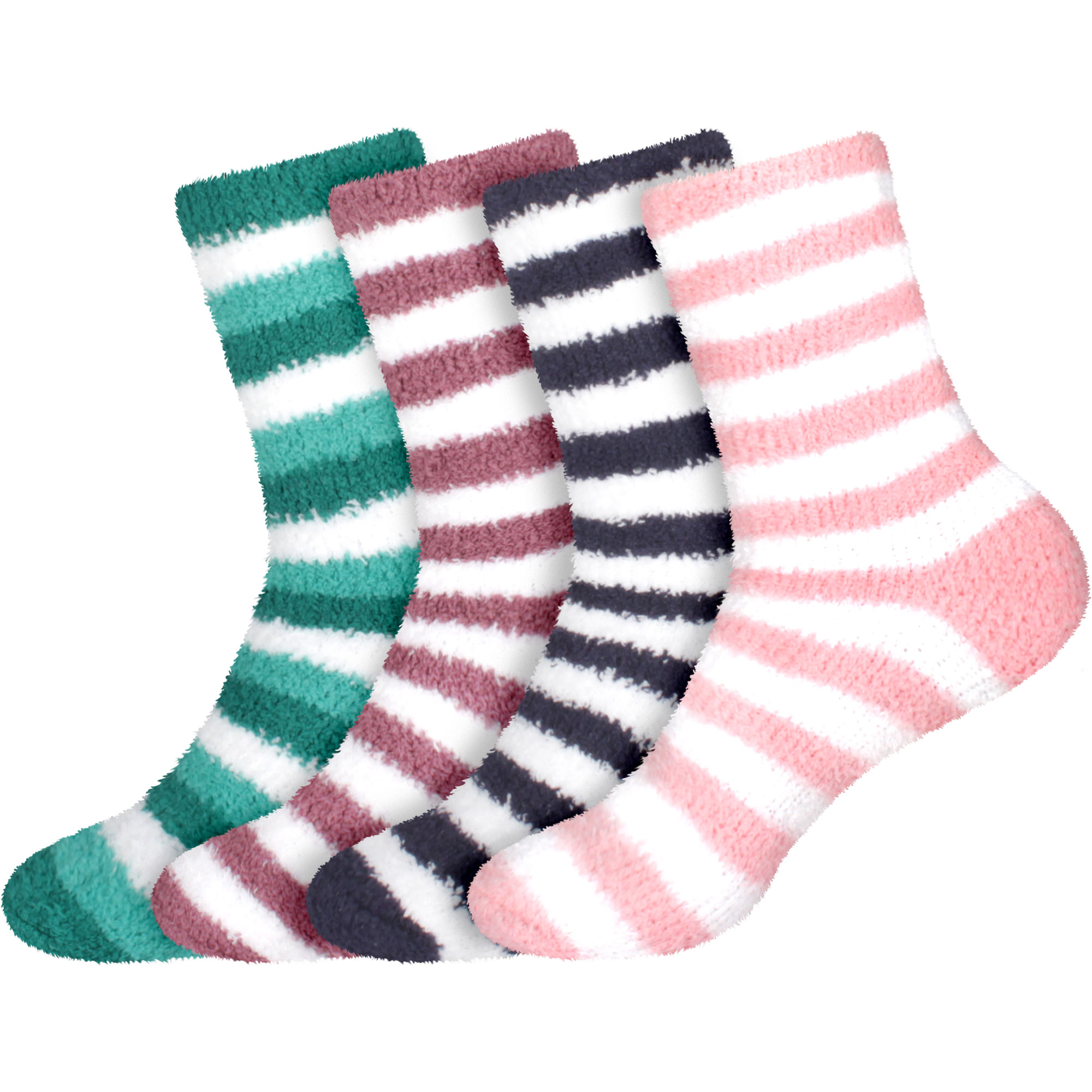 Women's Super Fuzzy Crazy Colorful Fun Cute Cozy Striped Socks - 4 ...