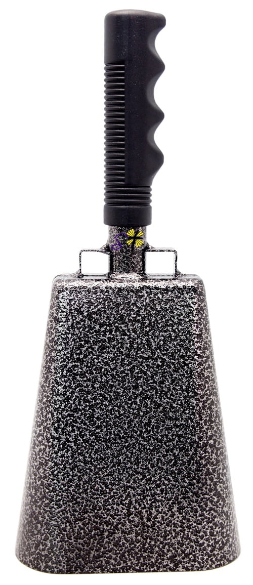 11.2 inch Flake Silver Bell Black Handle Cowbell with Stick Grip Handle ...
