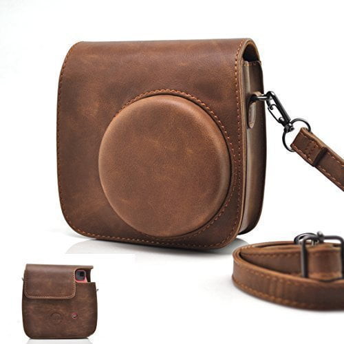 HelloHelio Classic Vintage PU Leather Compact Case with Strap for ...