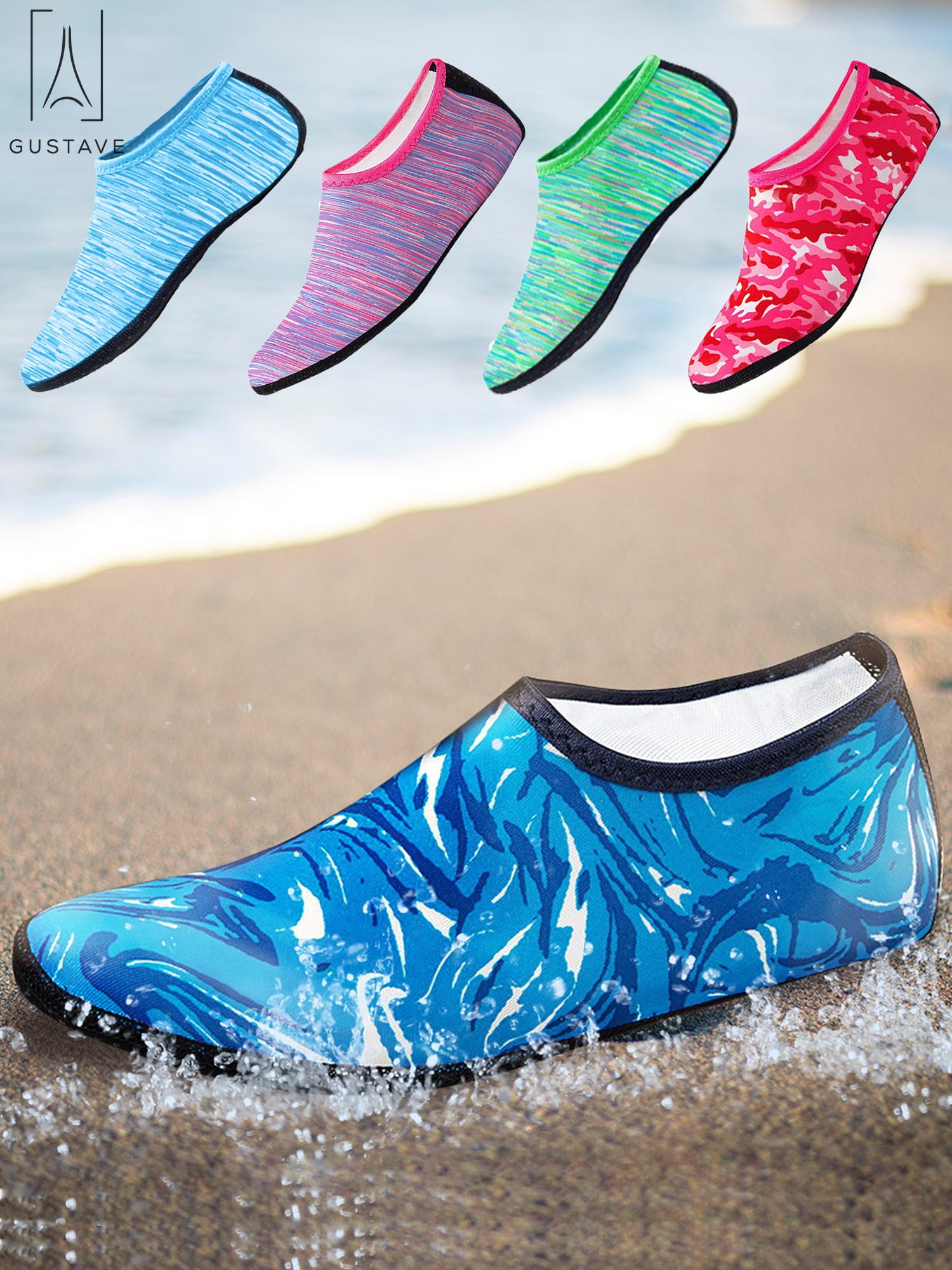 Gustave Men Women Water Socks Barefoot Quick Dry Aqua Beach Socks For ...