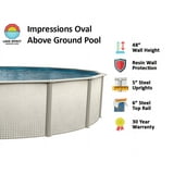 Lake Effect Pools Impressions 12' x 18' Oval 48" Resin Protected Steel ...