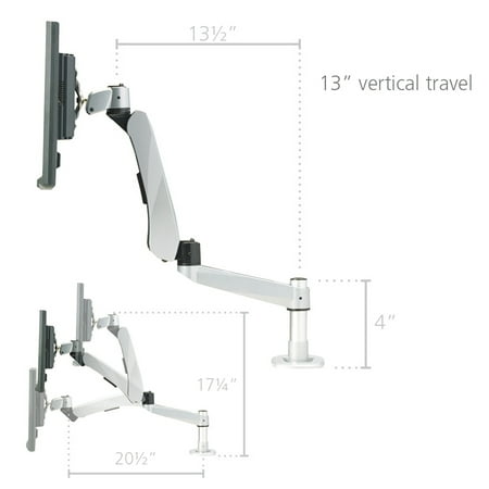 RightAngle Hover Series Adjustable Single Monitor Arm, Monitor Stand ...
