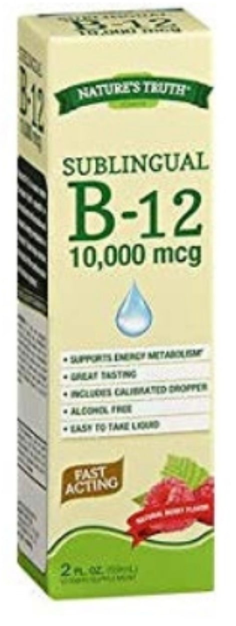3 Pack - Nature's Truth Sublingual B-12 10,000mcg Vitamin Supplement ...