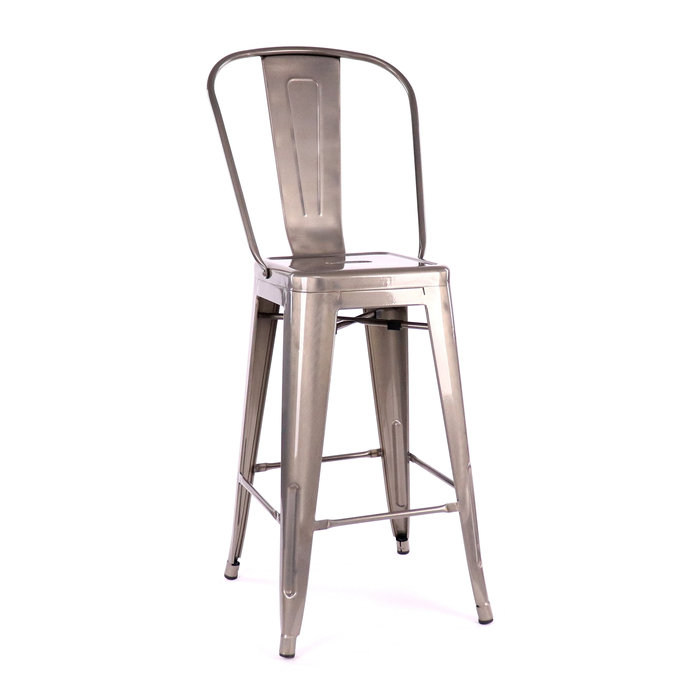 Design Lab MN LS-9102-GUNHB Dreux Gunmetal High Back Counter Stool Set ...