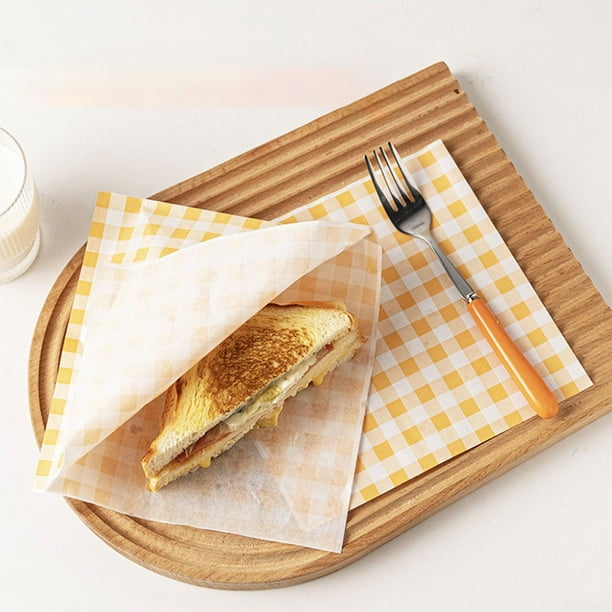 50pcs Food Grade Baking Wrappers Oil Paper Packaging For Sandwich Bread ...