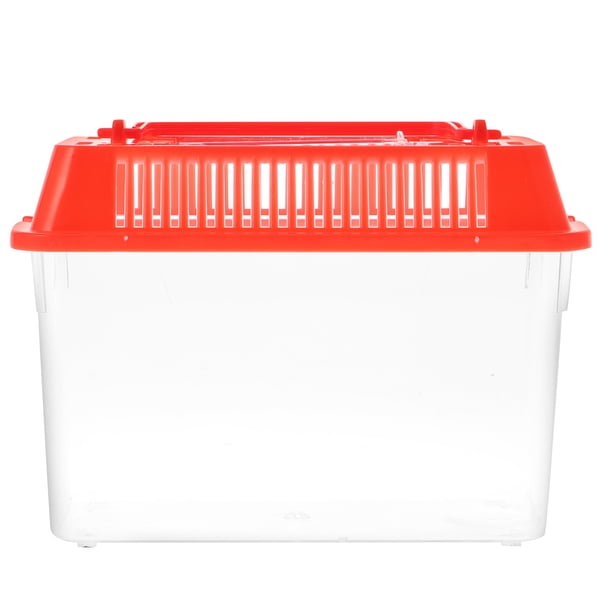 Mini Fish Tank Plastic Handheld Fish Tank for Turtle and Pet Fish (Red ...