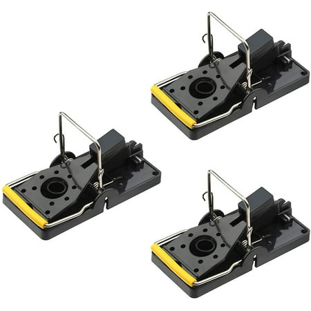 Mouse Traps 3 Pack Reusable Rat Traps High Sensitive Spring Mice Traps ...