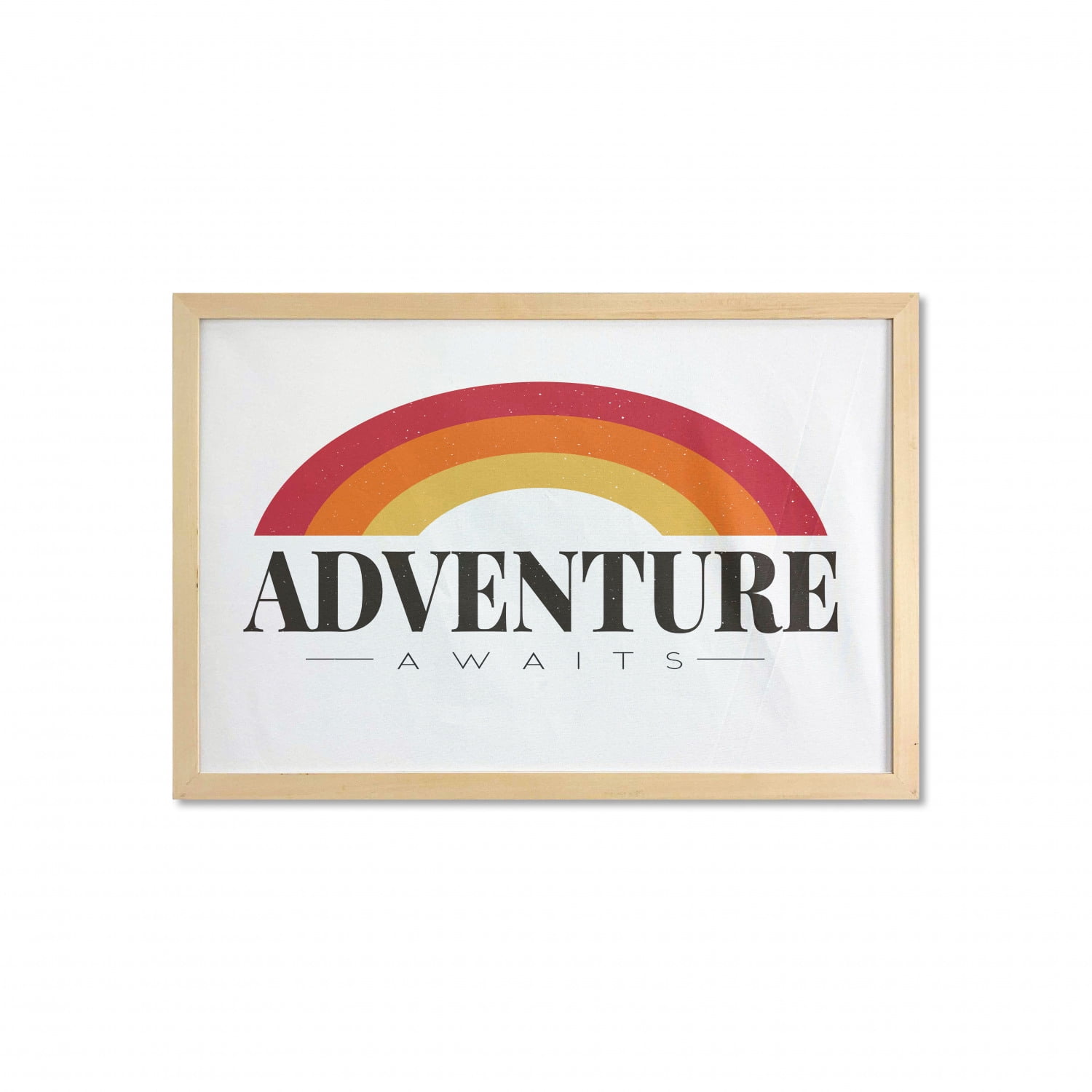 Saying Wall Art with Frame, Modern Image of Wanderlust Themed Wording ...