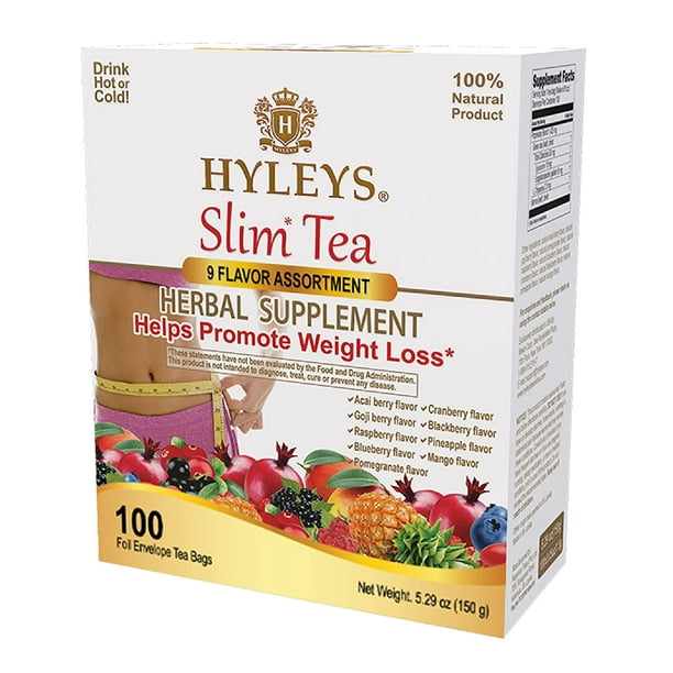 Hyleys Slim Tea 9 Flavor Assortment - 100 Tea Bags - Walmart.com