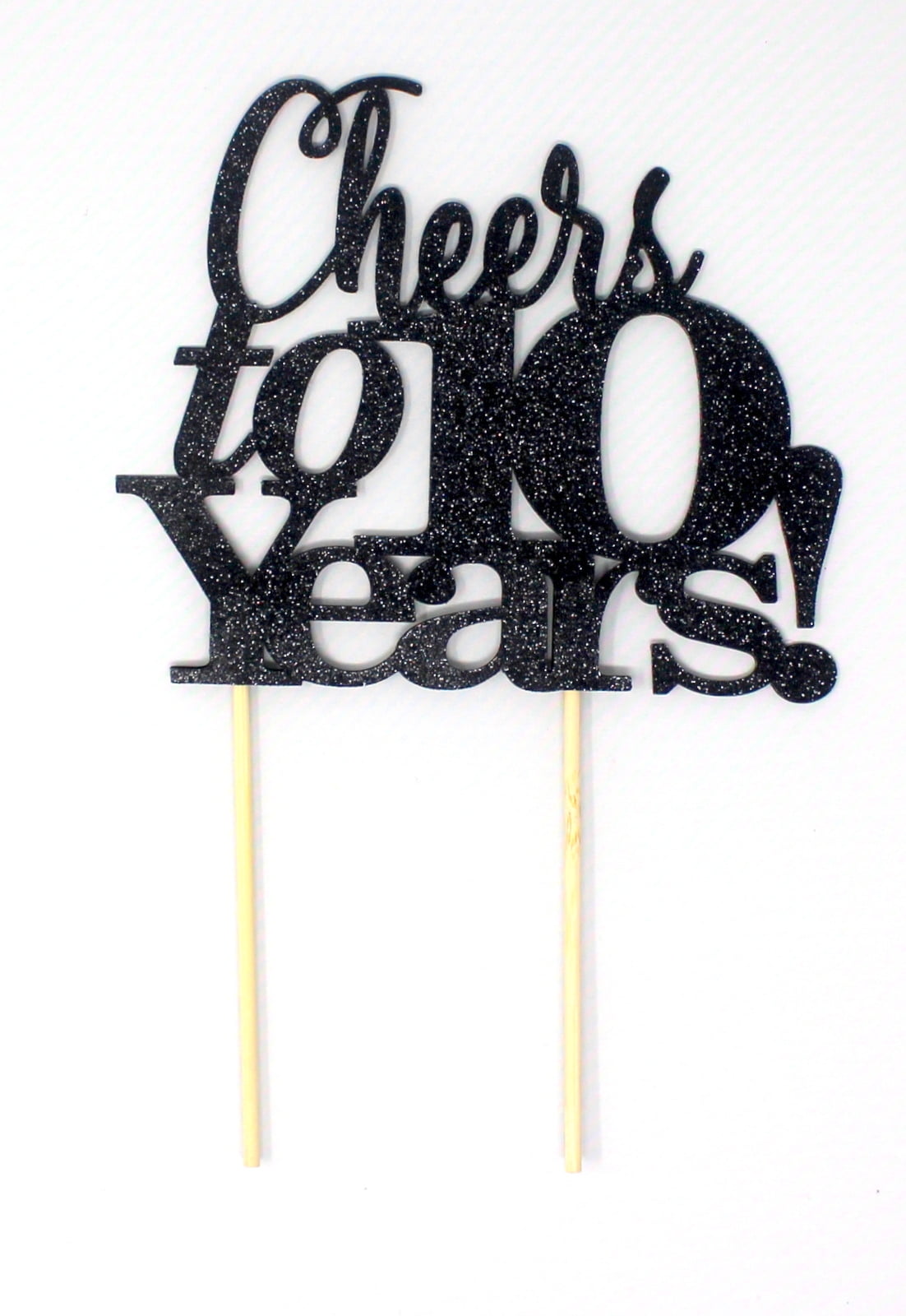 All About Details Cheers to 10 Years! Cake Topper, 1pc, 10th ...