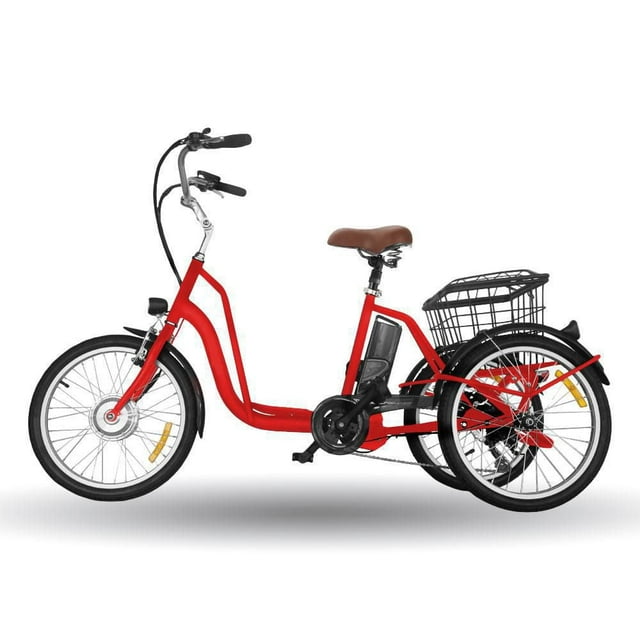 T-Zone Electric Bicycles The Wagon 3-Wheel E-Bike (red) - Walmart.ca