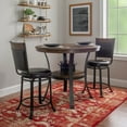 Powell Holloway Round Counter Height Dining Table with Shelf, Rustic ...