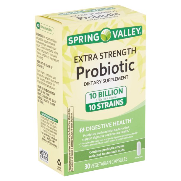 Spring Valley Extra Strength Probiotic Vegetarian Capsules, 30 count ...