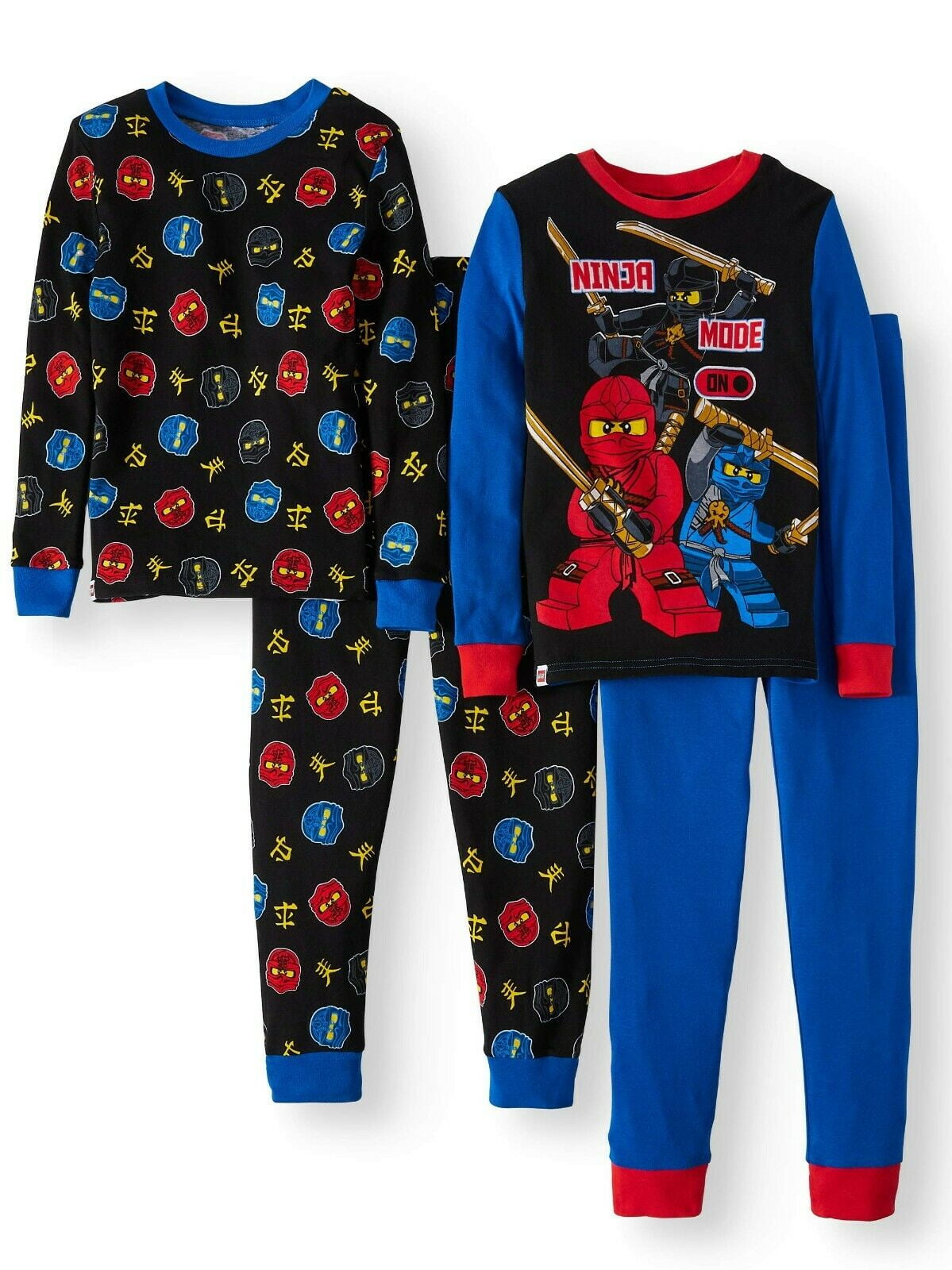 Lego Ninjago 4 PC Long Sleeve Tight Fit Cotton Pajama Set Boy Size 6 ...