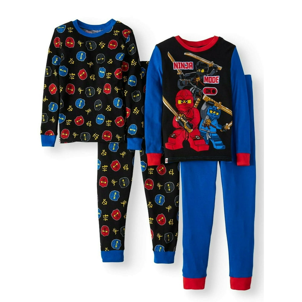 Lego Ninjago 4 PC Long Sleeve Tight Fit Cotton Pajama Set Boy Size 6 - Walmart.com - Walmart.com