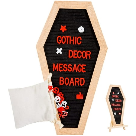 Black Felt Coffin Letter Board Kits- 13.7" x 7.3" Gothic Decorative ...