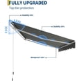 12*10 FT Manual Retractable Awning, Patio Awning with Crank Handle ...