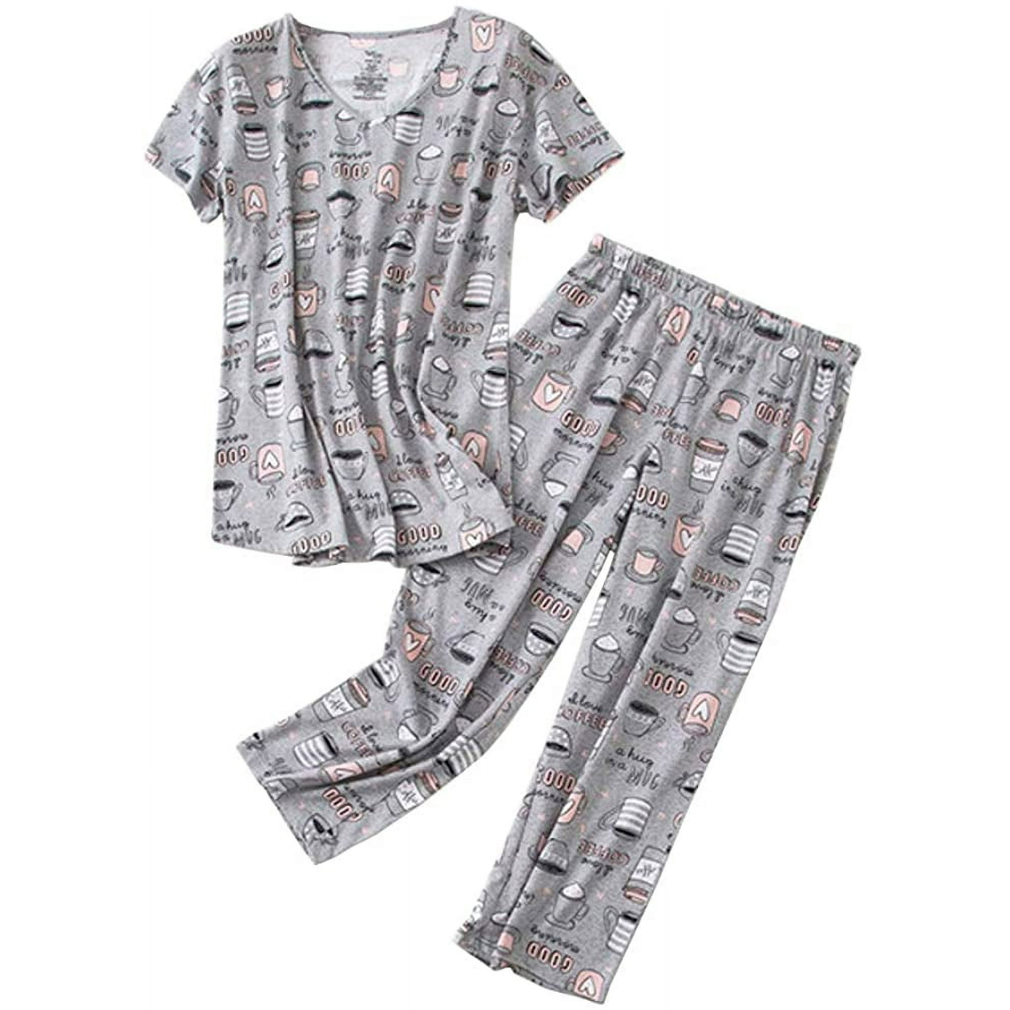 Click here for Htscf Womens Cute Cartoon Pajamas Casual 2 Pieces... prices