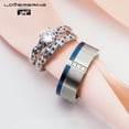 Adjustable size Wedding Ring Sets His And Hers Couples Women 925 ...