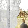 Elegant Vintage White Lace Sheer Curtains 52" x 90" Floral Window ...