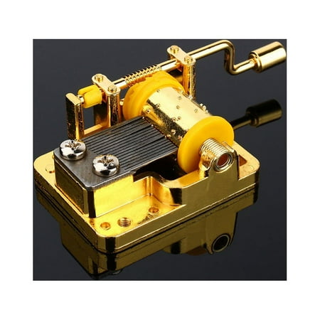 Music Movement Set,Cool 18 Notes DIY Golden Music Movement Hand Crank ...
